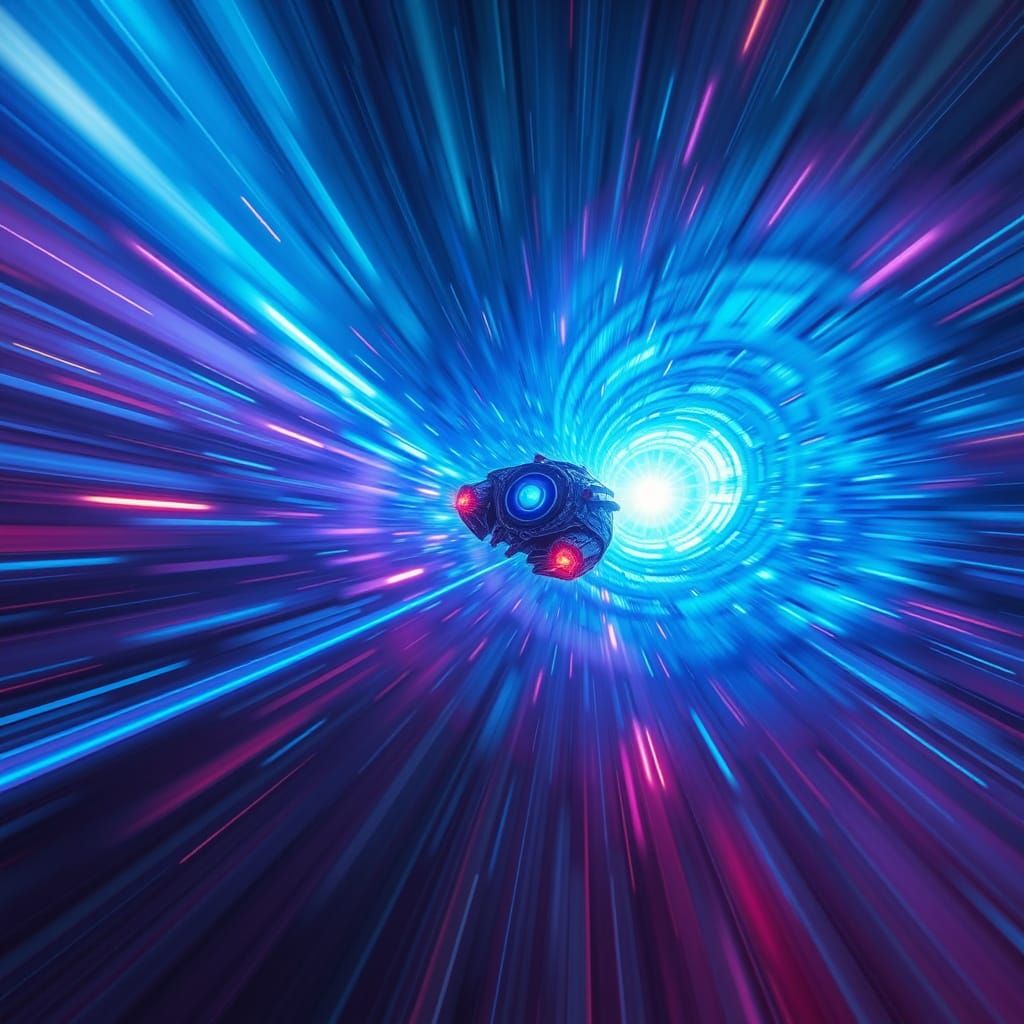 W De Ward Drive - Electric Blue Warp Drive in Cosmic Abstrac...