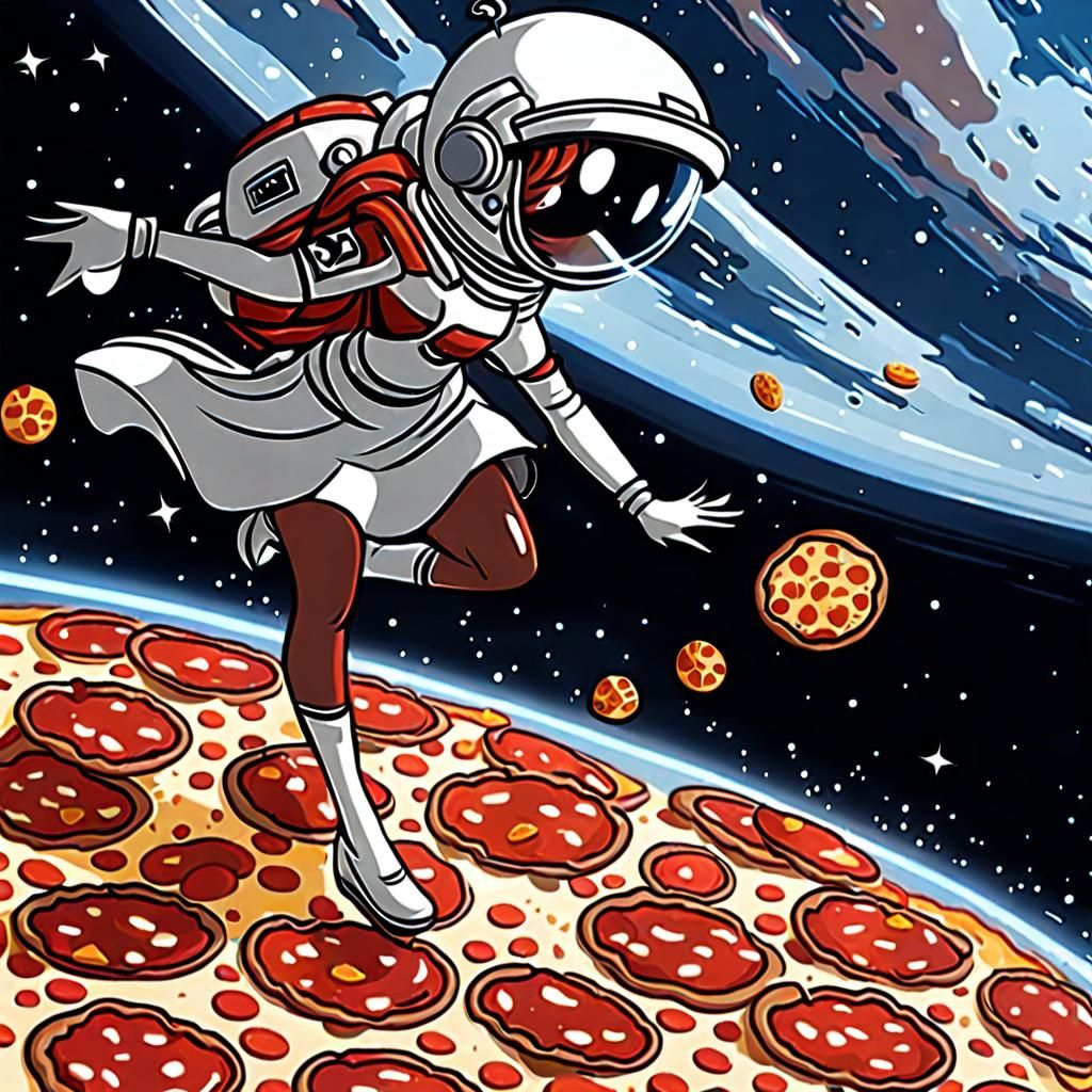 Pizza Moon Walk - AI Generated Artwork - NightCafe Creator