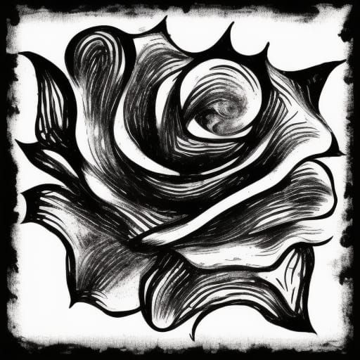 inky rose - AI Generated Artwork - NightCafe Creator