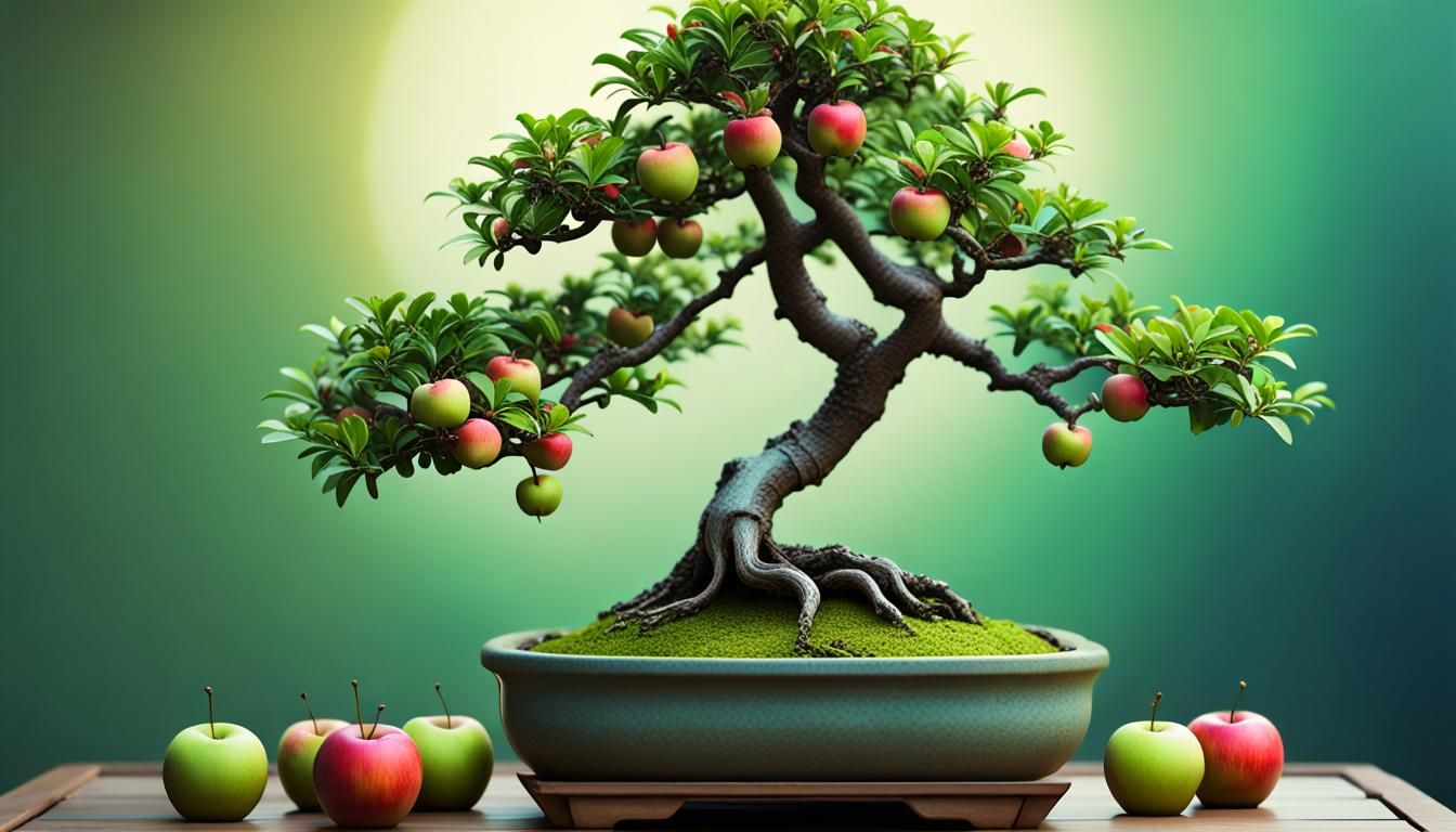 Bonsai Apple Tree - AI Generated Artwork - NightCafe Creator