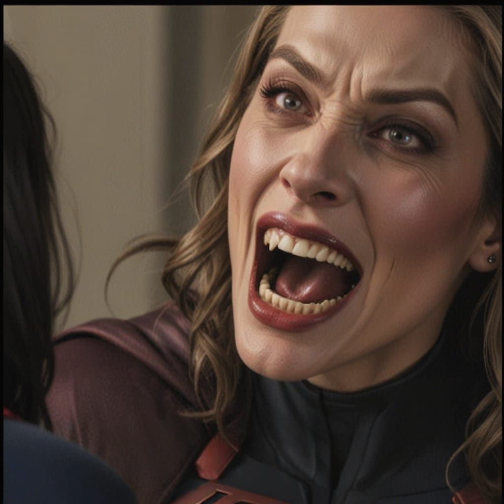 Vampire Supergirl Unleashes Fierce Hunger in Dark ... - AI Art