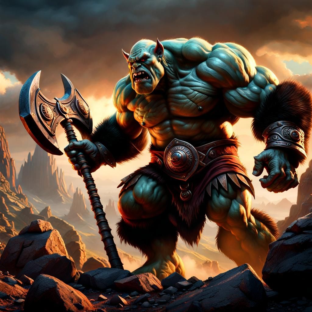 Vodugg Blacktooth, Ogre Champion - AI Generated Artwork - NightCafe Creator