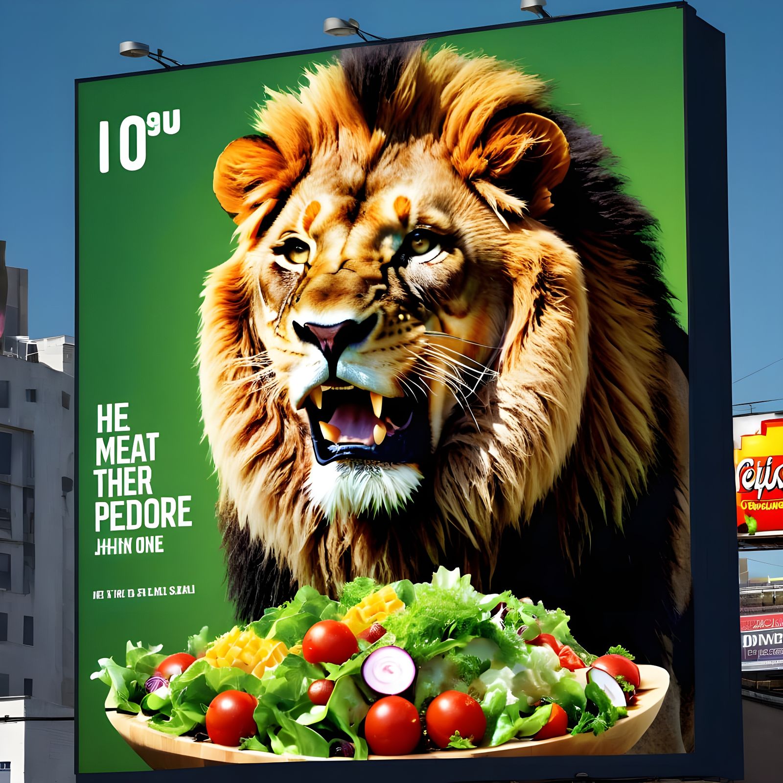 Wild Paradox: A lion advertising veganism