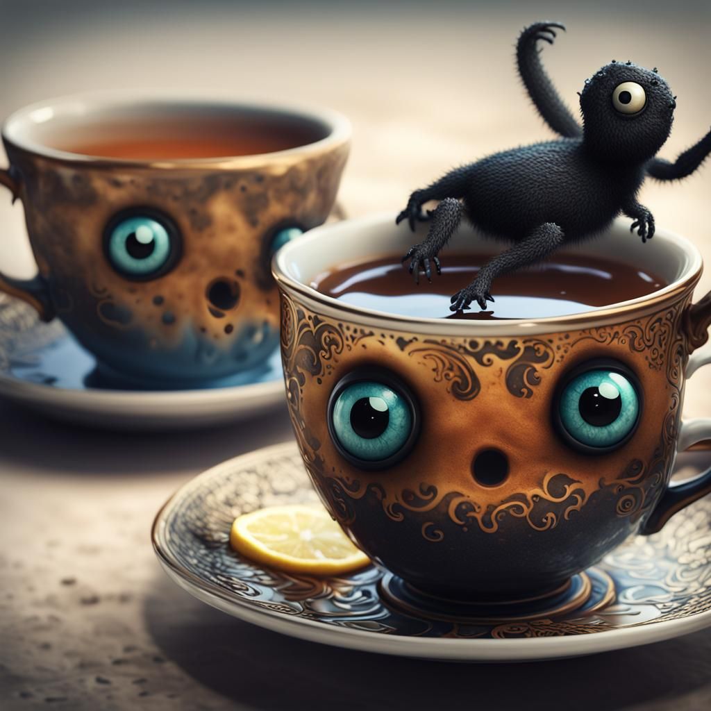 Tea Cup Monster - AI Generated Artwork - NightCafe Creator