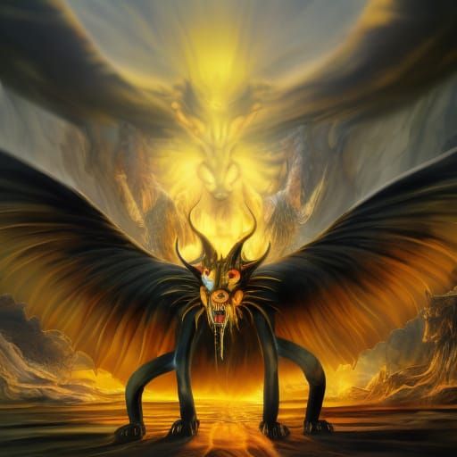 Photograph of "mythical beast that stands gaurd at the gates of heaven ...