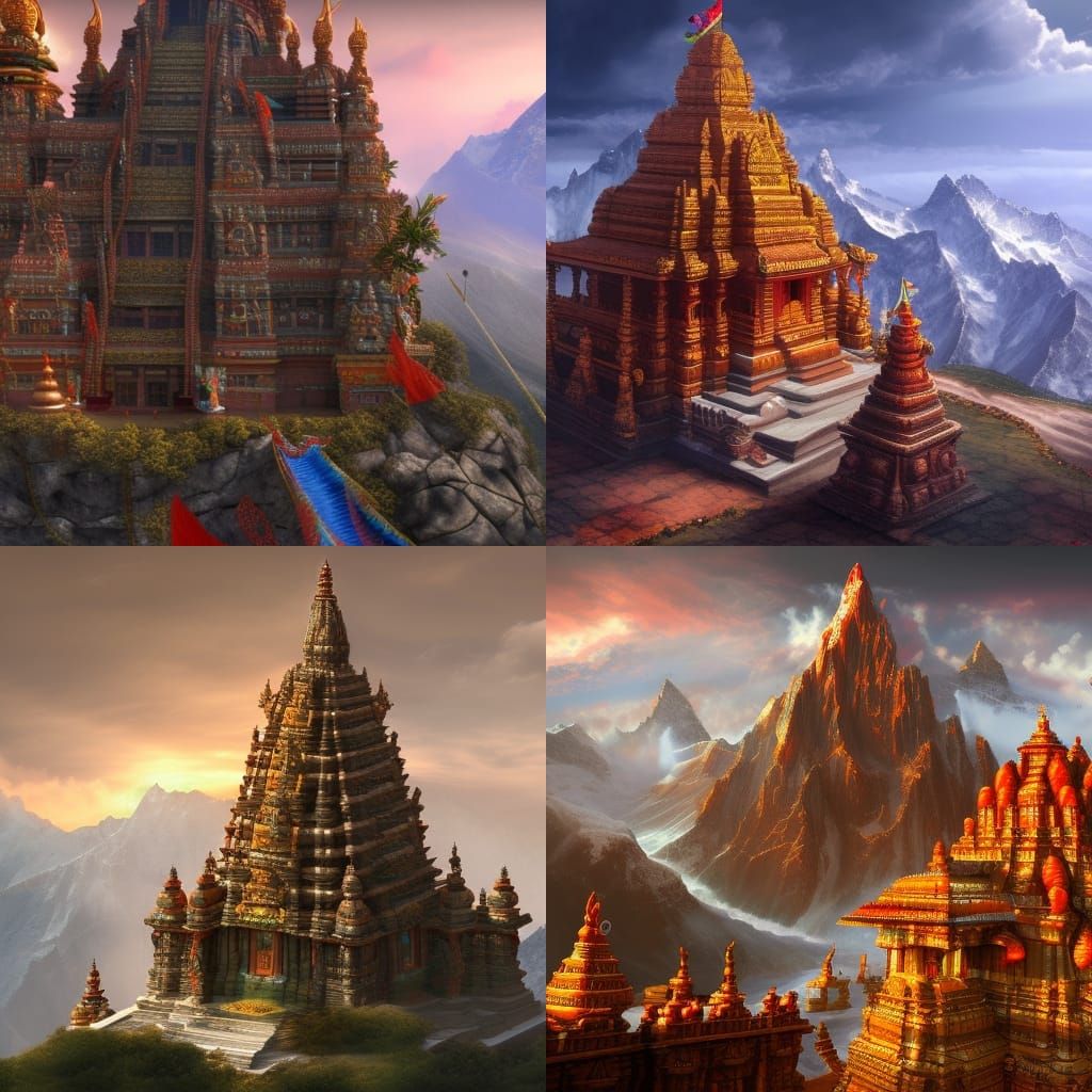 Load shiva temple on top of kailash mountain - AI Generated Artwork - NightCafe Creator