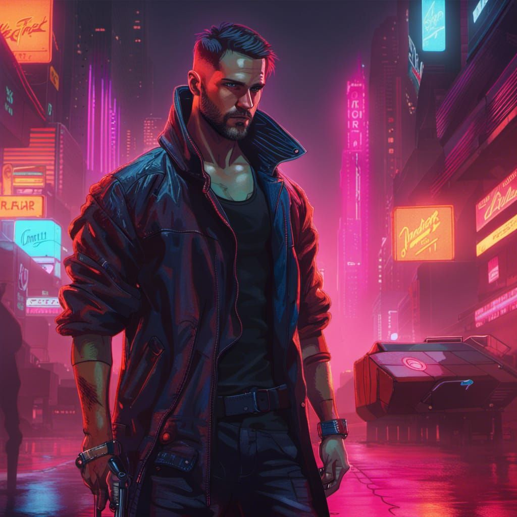 Handsome guy in cyberpunk world - AI Generated Artwork - NightCafe Creator