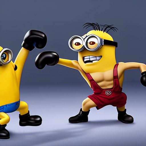 muscular minion throwing hands with the rock - AI Generated Artwork ...