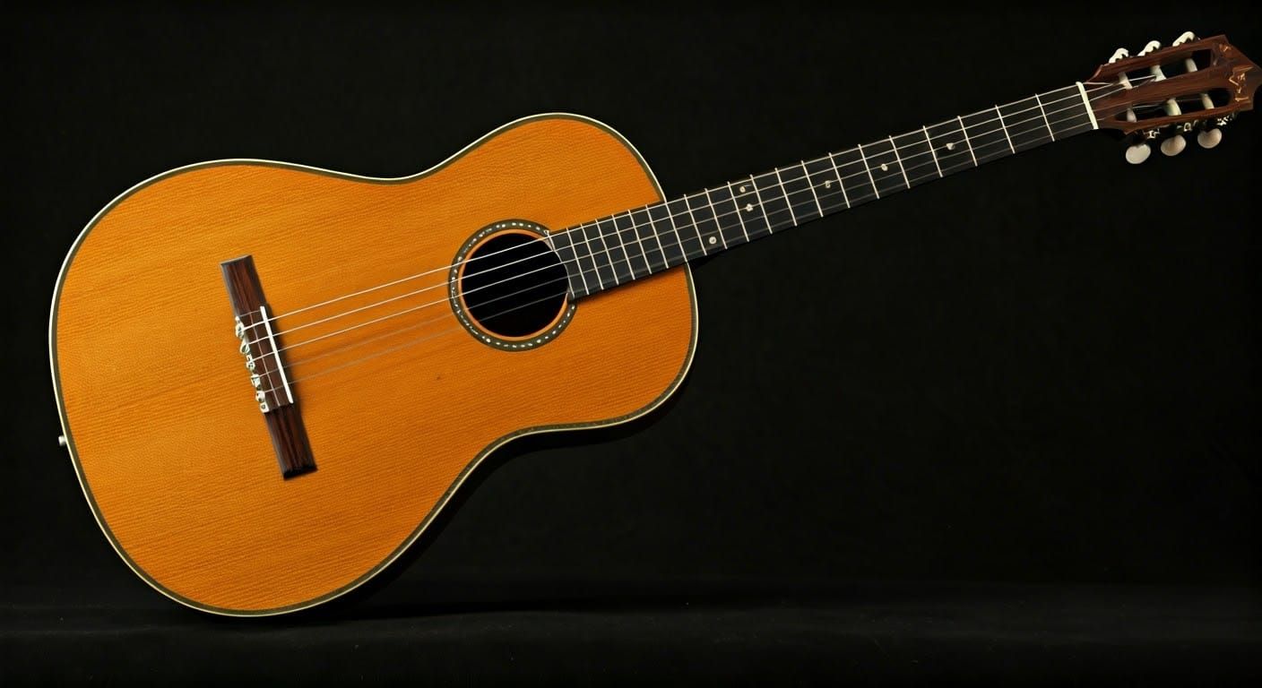 Exquisite 19th-Century Guitar in Classical Realism... - AI Art