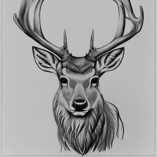 Line Drawing of a Stag - AI Generated Artwork - NightCafe Creator