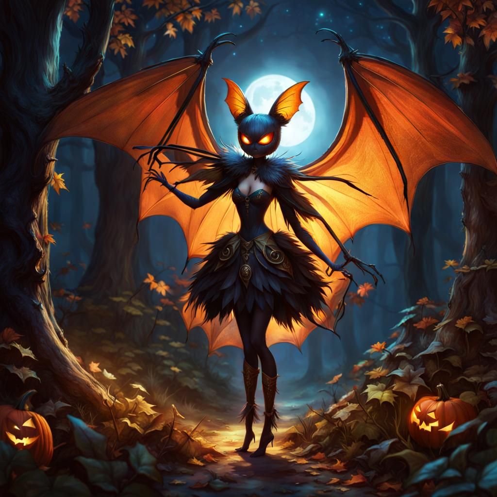Halloween Bat Fae - AI Generated Artwork - NightCafe Creator