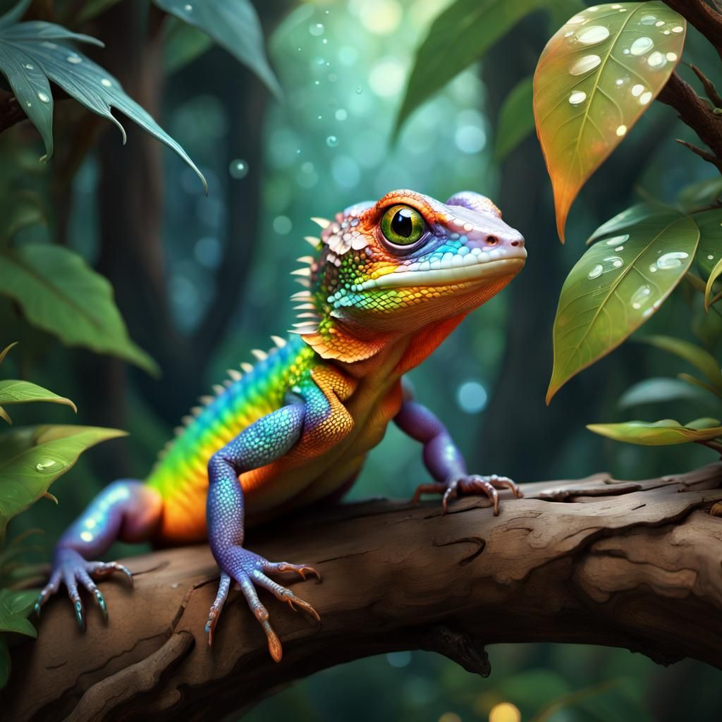 Rainbow Lizard - AI Generated Artwork - NightCafe Creator