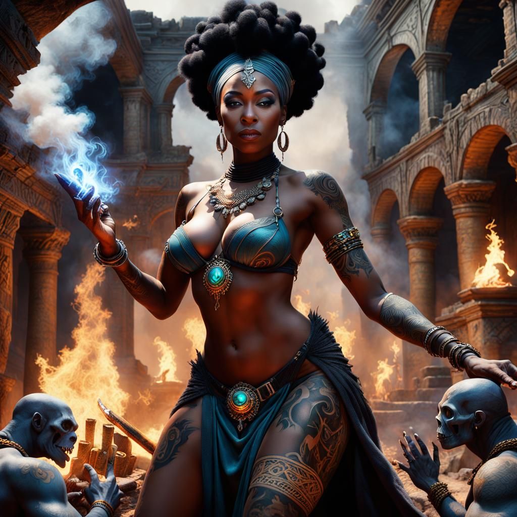 Sorceress And Her Minions Ai Generated Artwork Nightcafe Creator