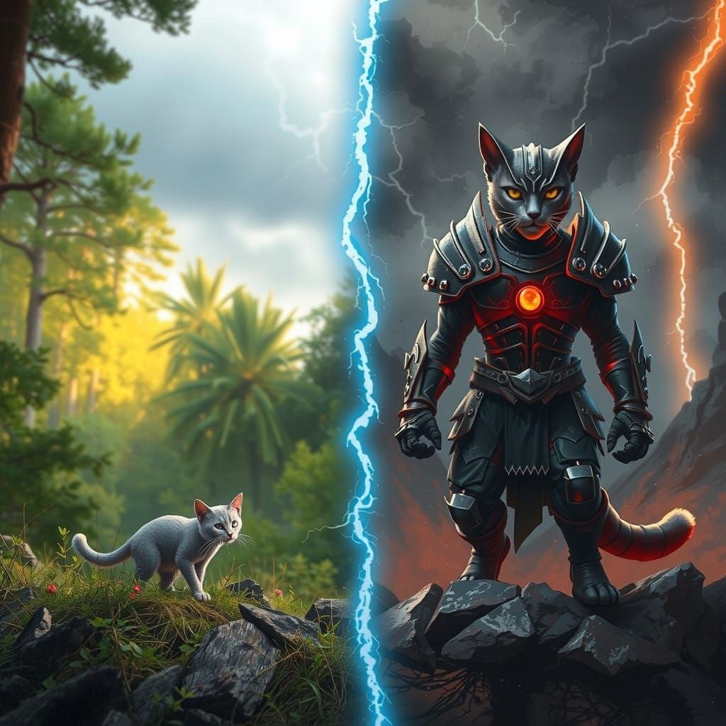 Cringer transforming into Battle Cat