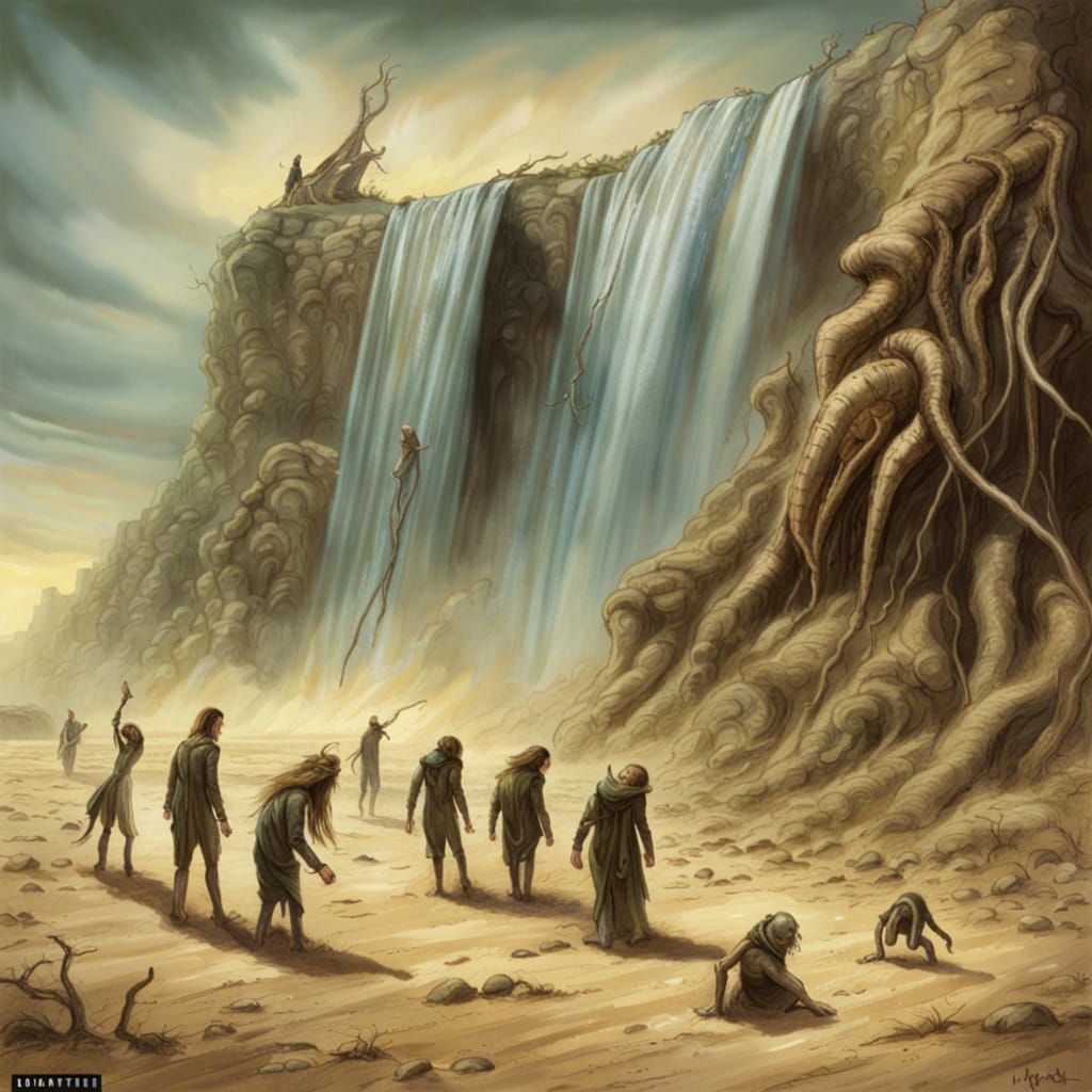 Waterfall in Hell II - AI Generated Artwork - NightCafe Creator