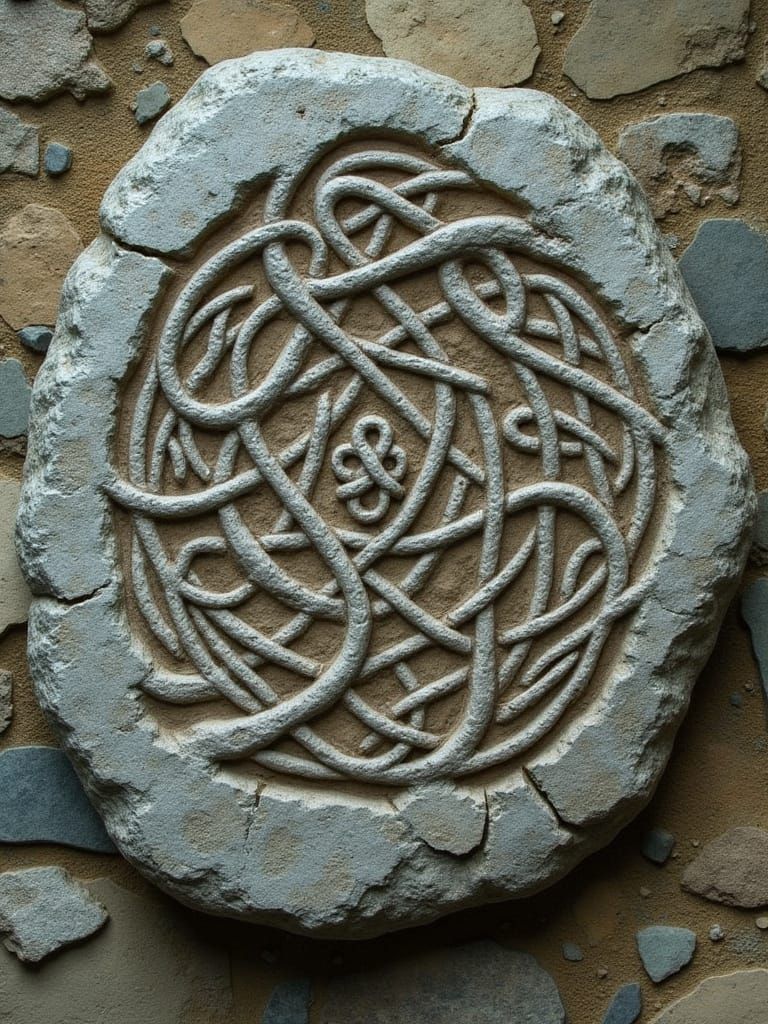 Destiny stone - Ancient Celtic Labyrinth Stone in Ornate Ill...