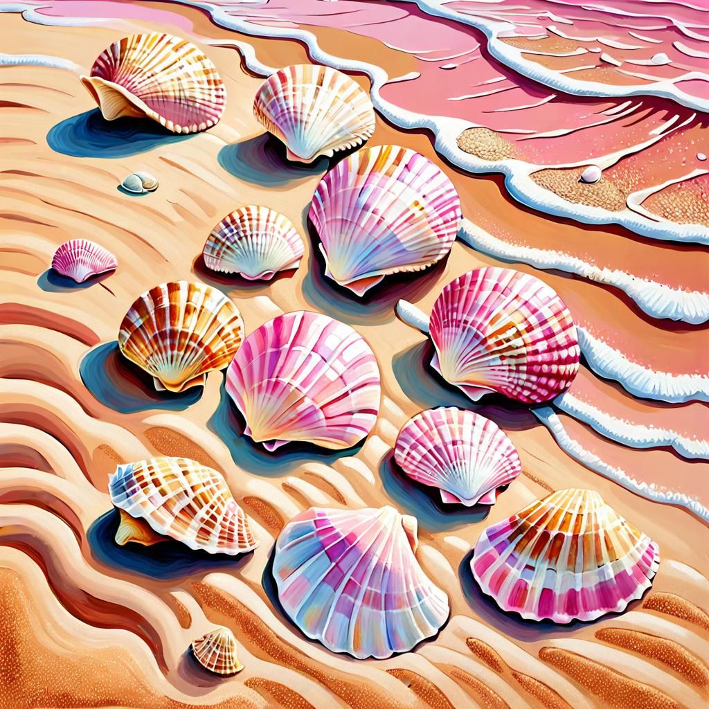 Sandy Shells II - AI Generated Artwork - NightCafe Creator