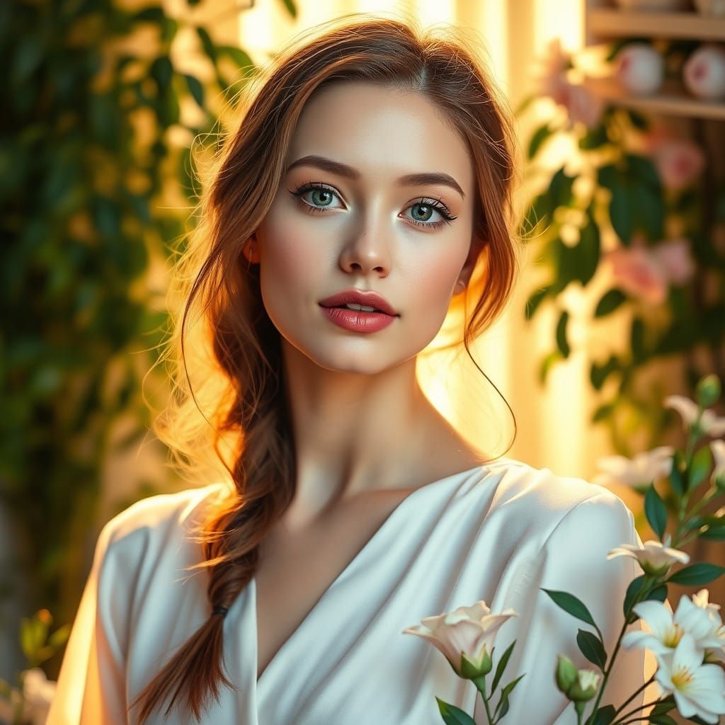 "Luscious Lavender Lips" - Ethereal Woman in Lavender Hues