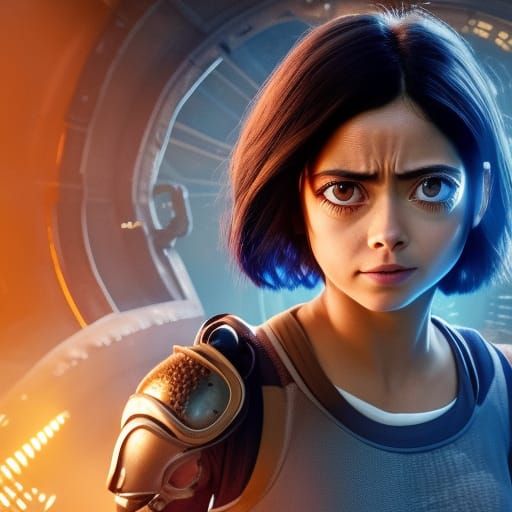 Rosa Salazar as Alita Battle Angel going to Zolum - AI Generated ...