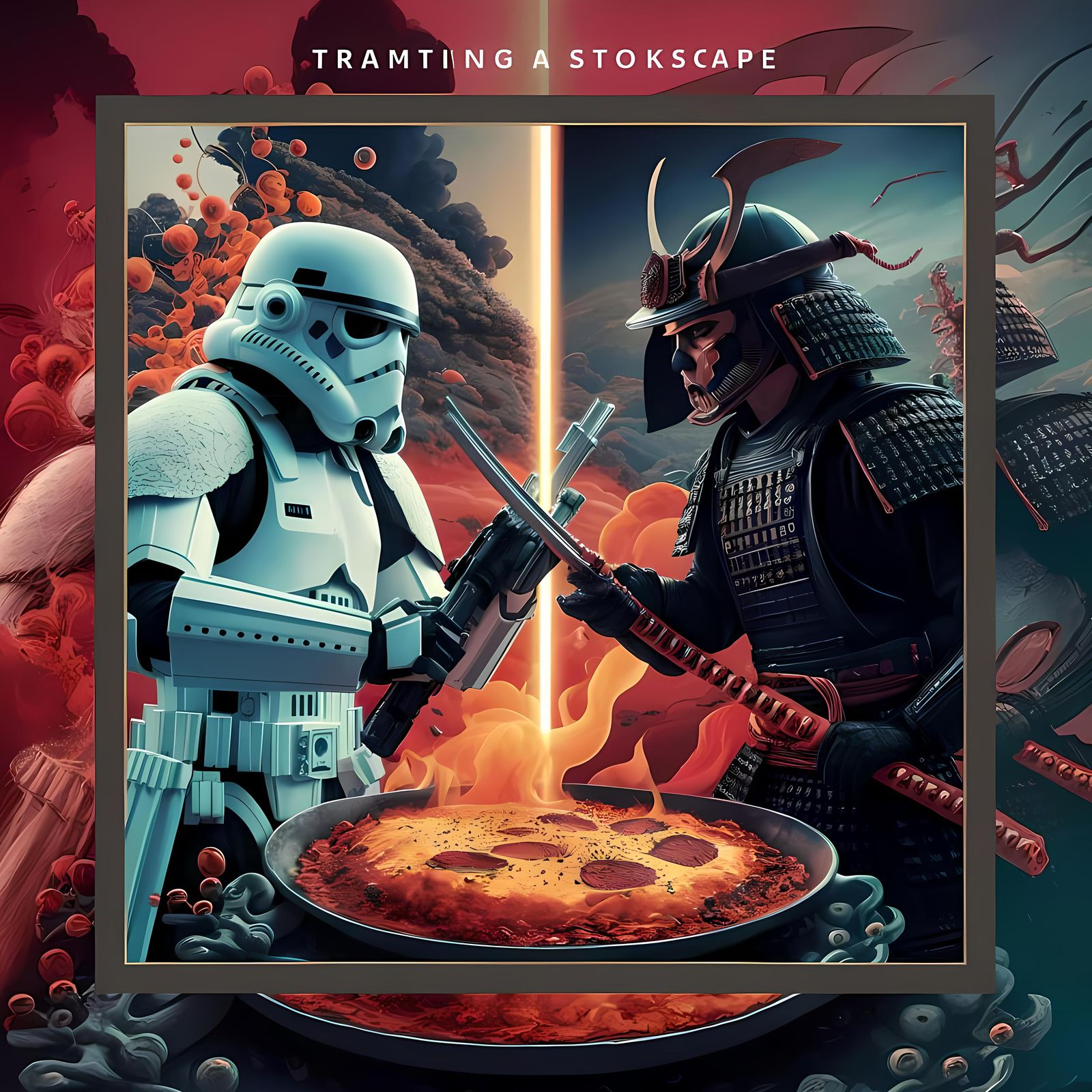 stormtrooper and samurai are fighting over shakshuka - AI Generated ...