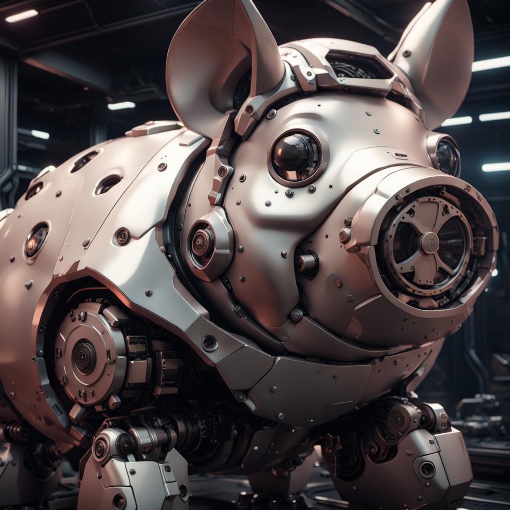 Mech pig - AI Generated Artwork - NightCafe Creator