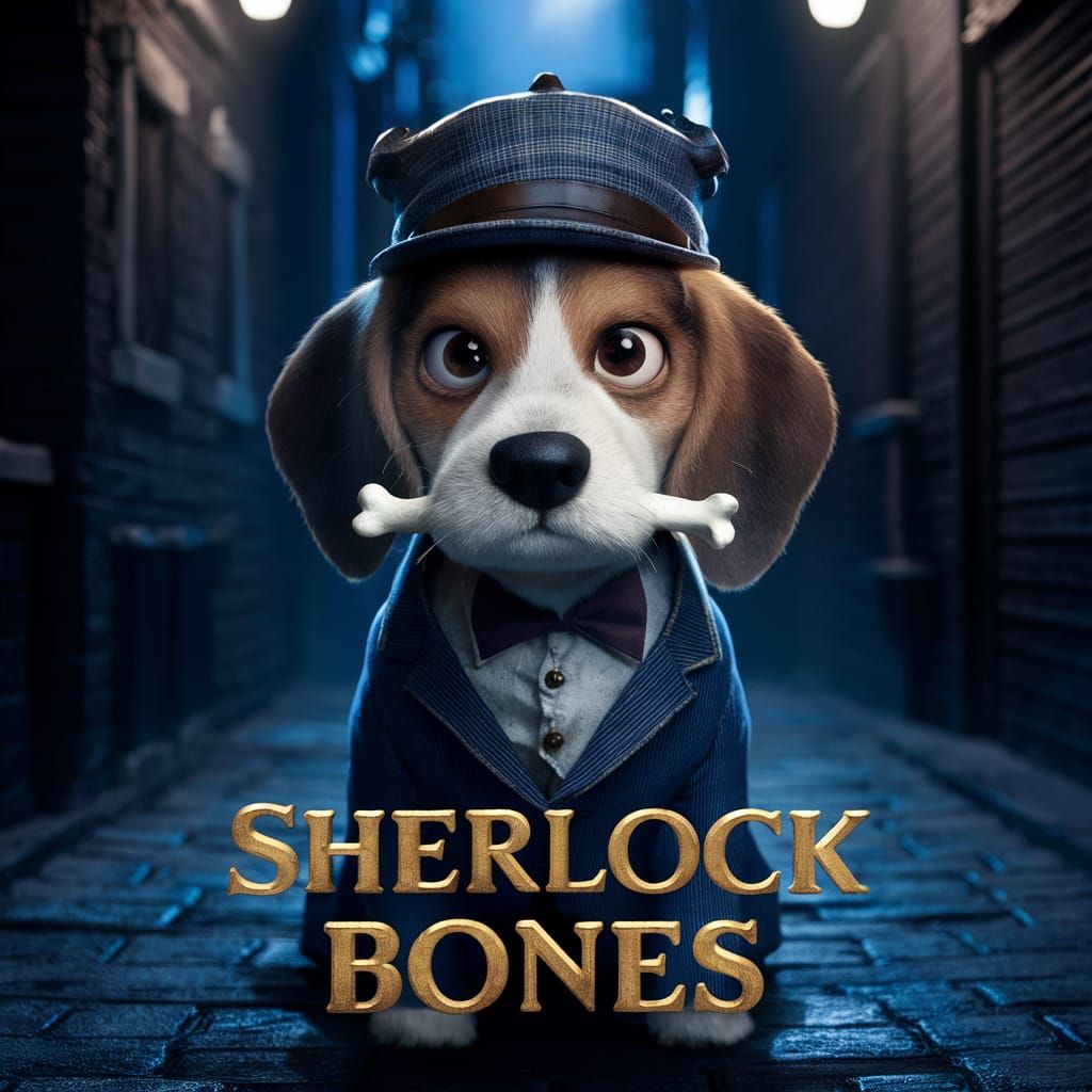 Sherlock Bones | Movie Poster - AI Generated Artwork - NightCafe Creator