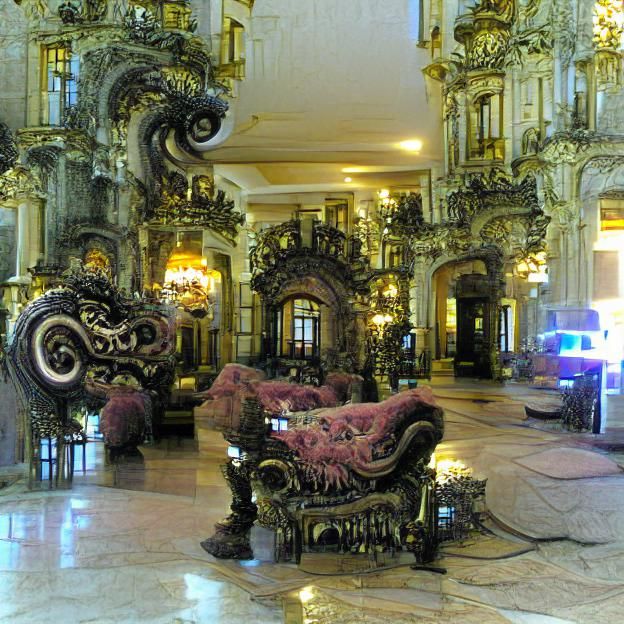 Ornate baroque hotel lobby - AI Generated Artwork - NightCafe Creator