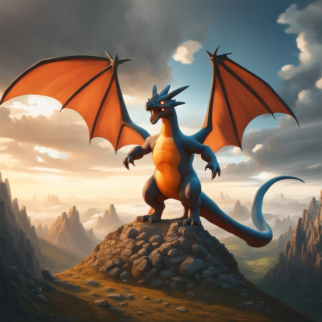 If Charizard was a steel type Pokémon. 8k resolution, highly detailed ...