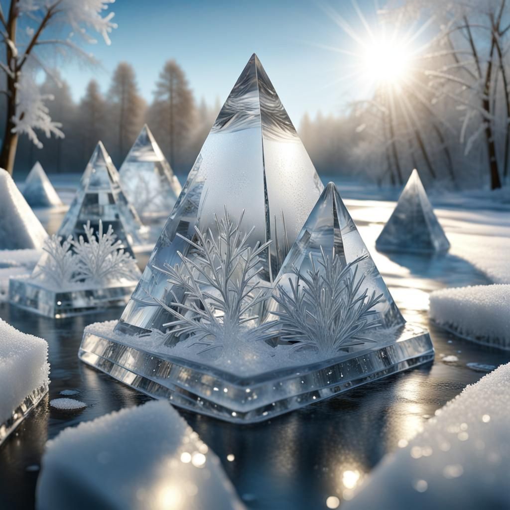 The Ice Pyramids. - AI Generated Artwork - NightCafe Creator