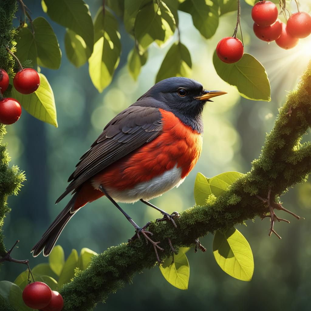 Red Breasted Robin - AI Generated Artwork - NightCafe Creator