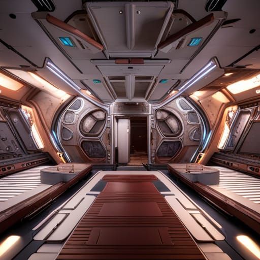 Derelict Starship interior with alien bodies - AI Generated Artwork ...