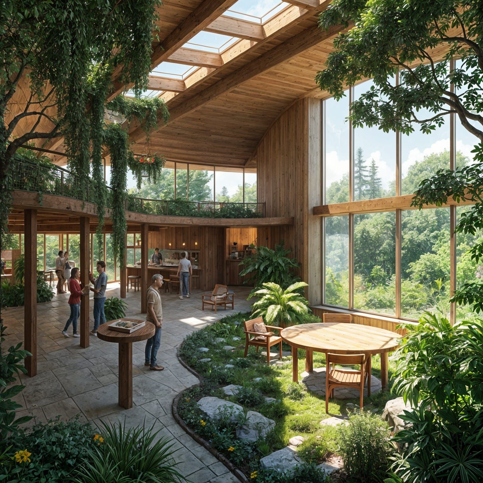 Solarpunk community centre - Sustainable Eco Village Communi...