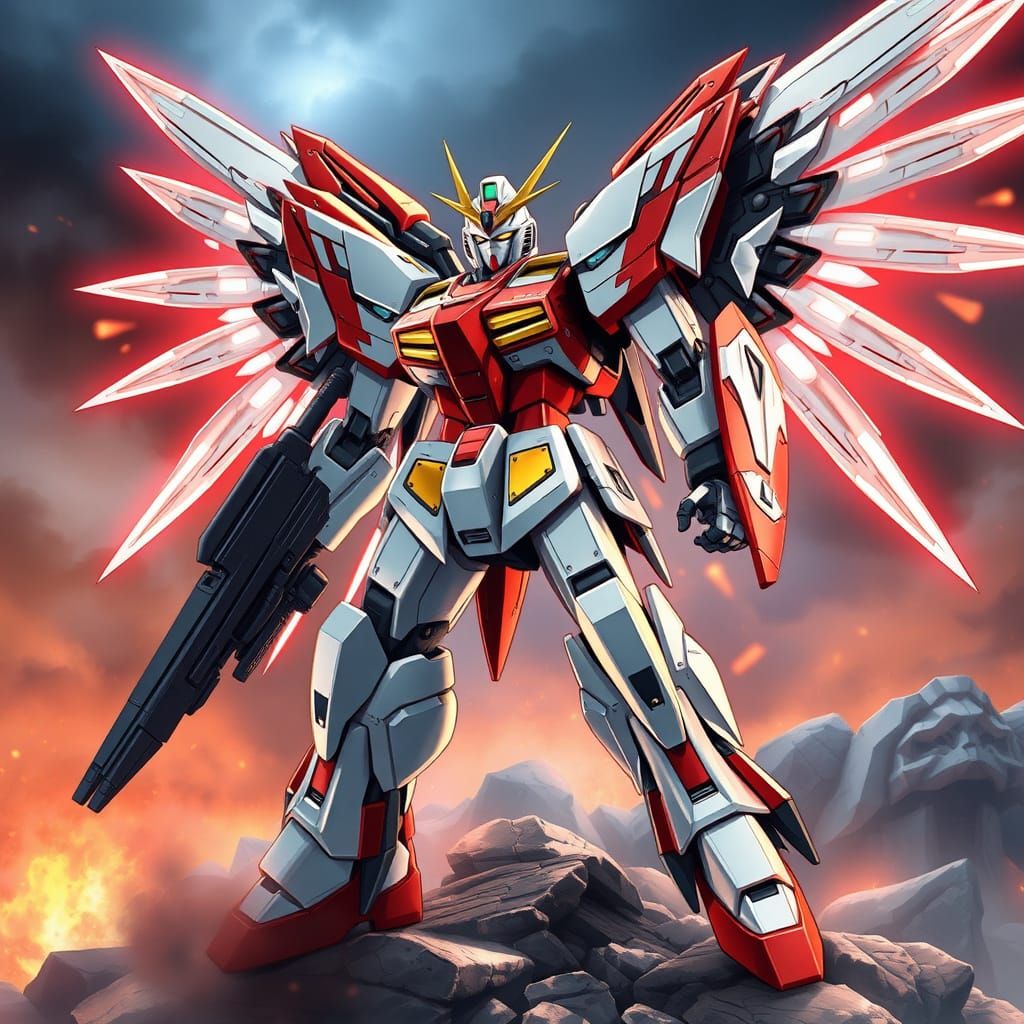 Gundam wing juggernaut - Cyberpunk Mecha Gundam in Fierce B...