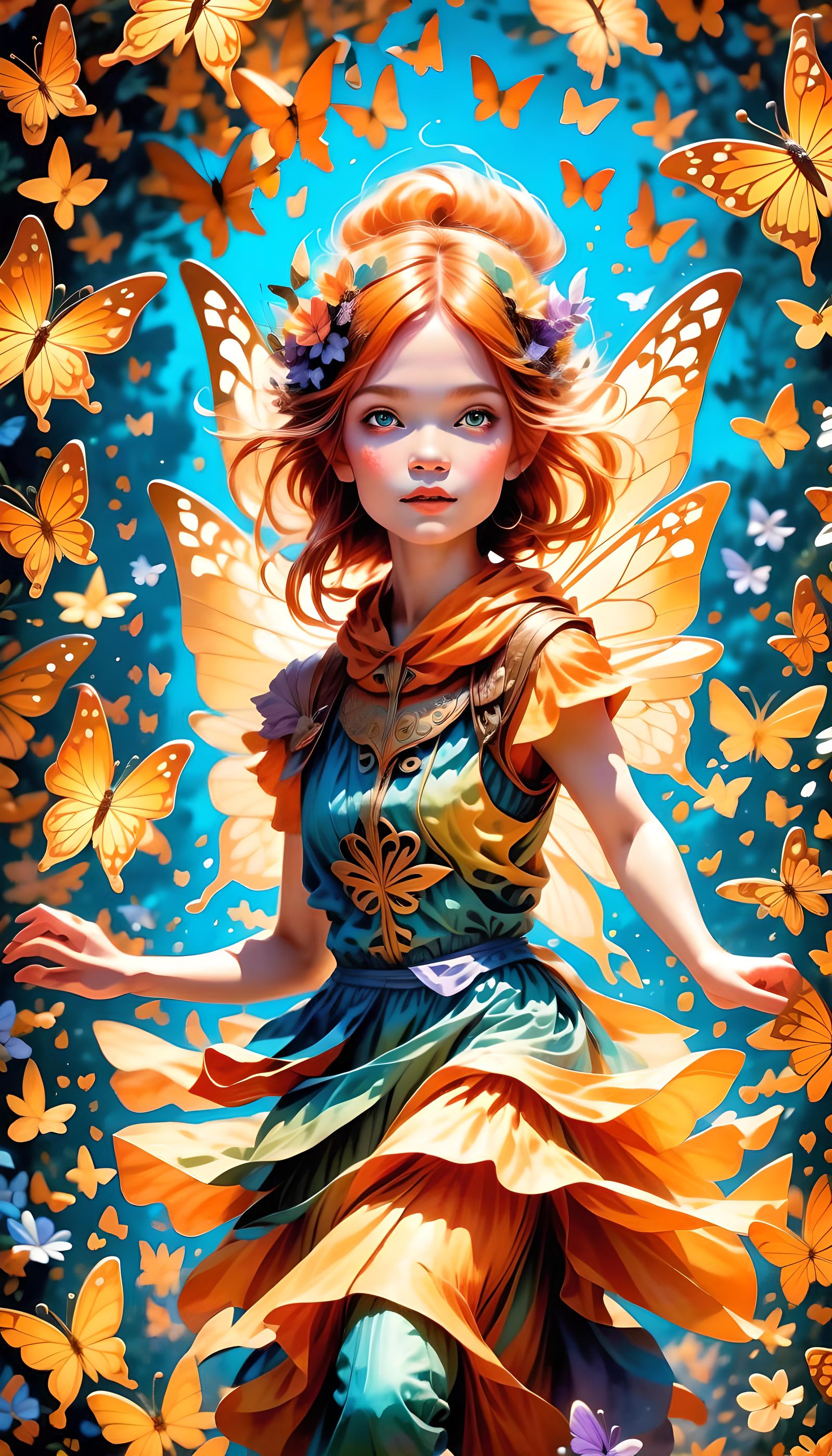 Pixie and butterflies - AI Generated Artwork - NightCafe Creator