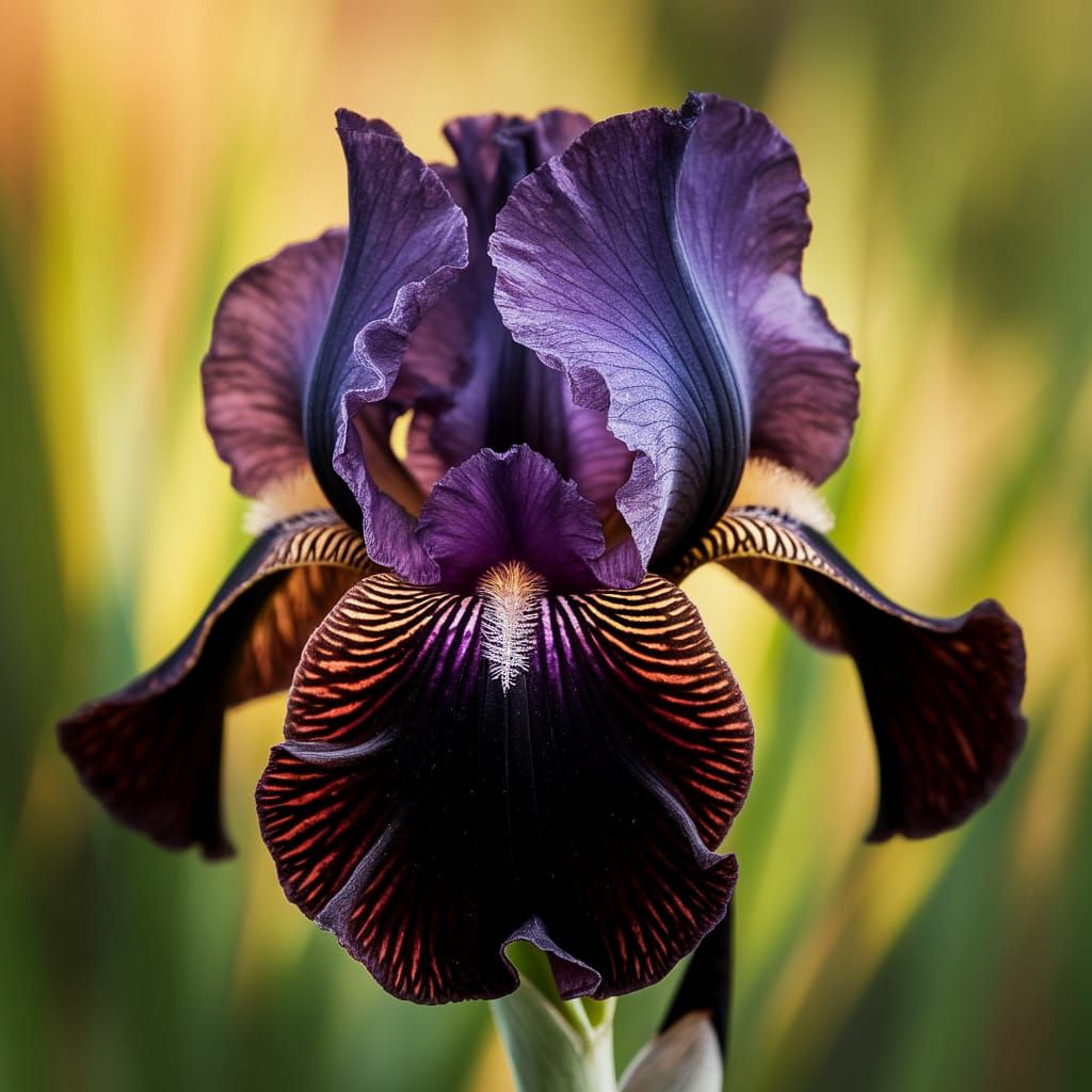Black bearded Iris intricate - Exquisite Black Bearded Iris ...