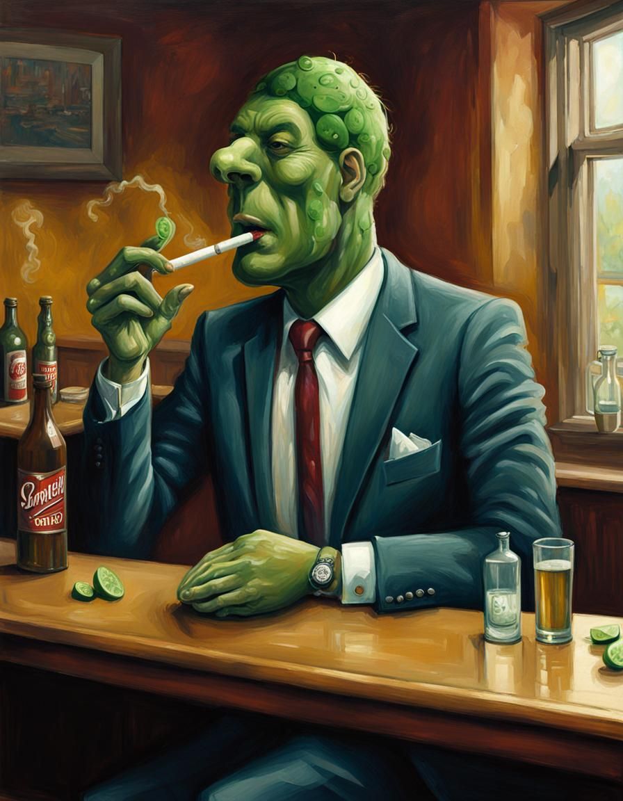Cucumber Man Enjoying a Cigarette - AI Generated Artwork - NightCafe ...