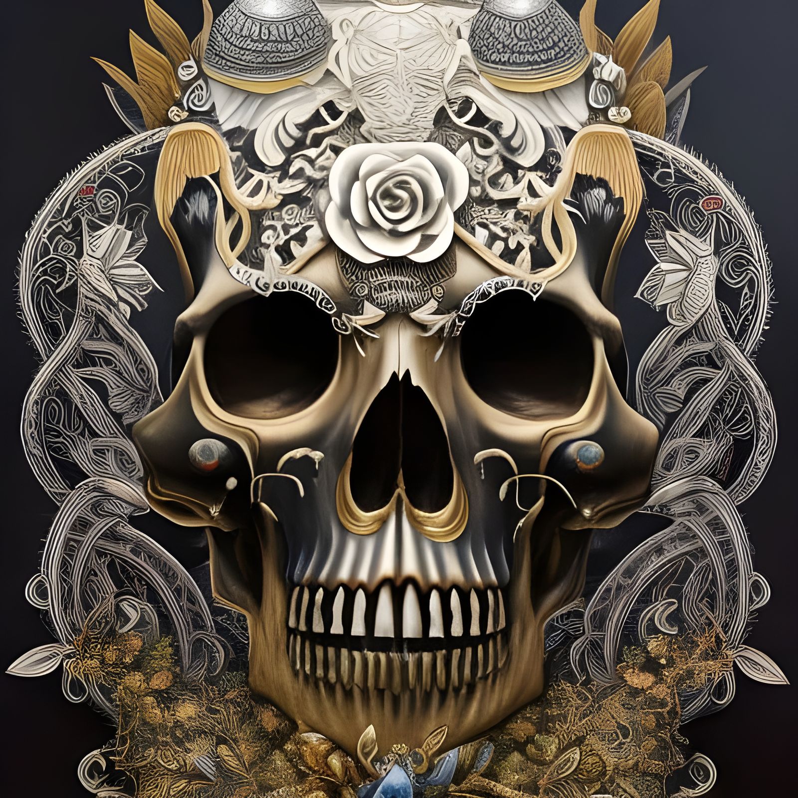 Ornate Skull - AI Generated Artwork - NightCafe Creator