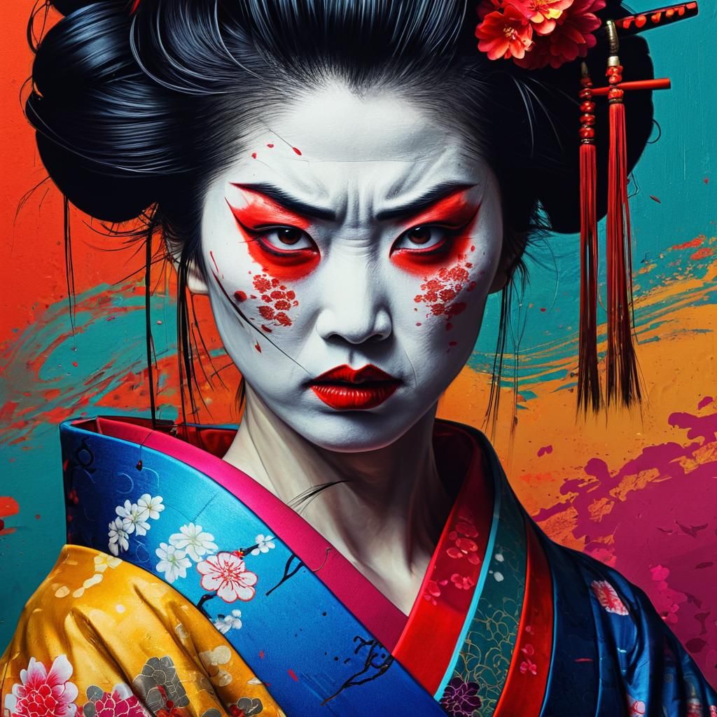 Angry Geisha - AI Generated Artwork - NightCafe Creator