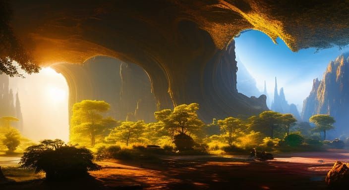 Beautiful sunrise on planet Erra - AI Generated Artwork - NightCafe Creator