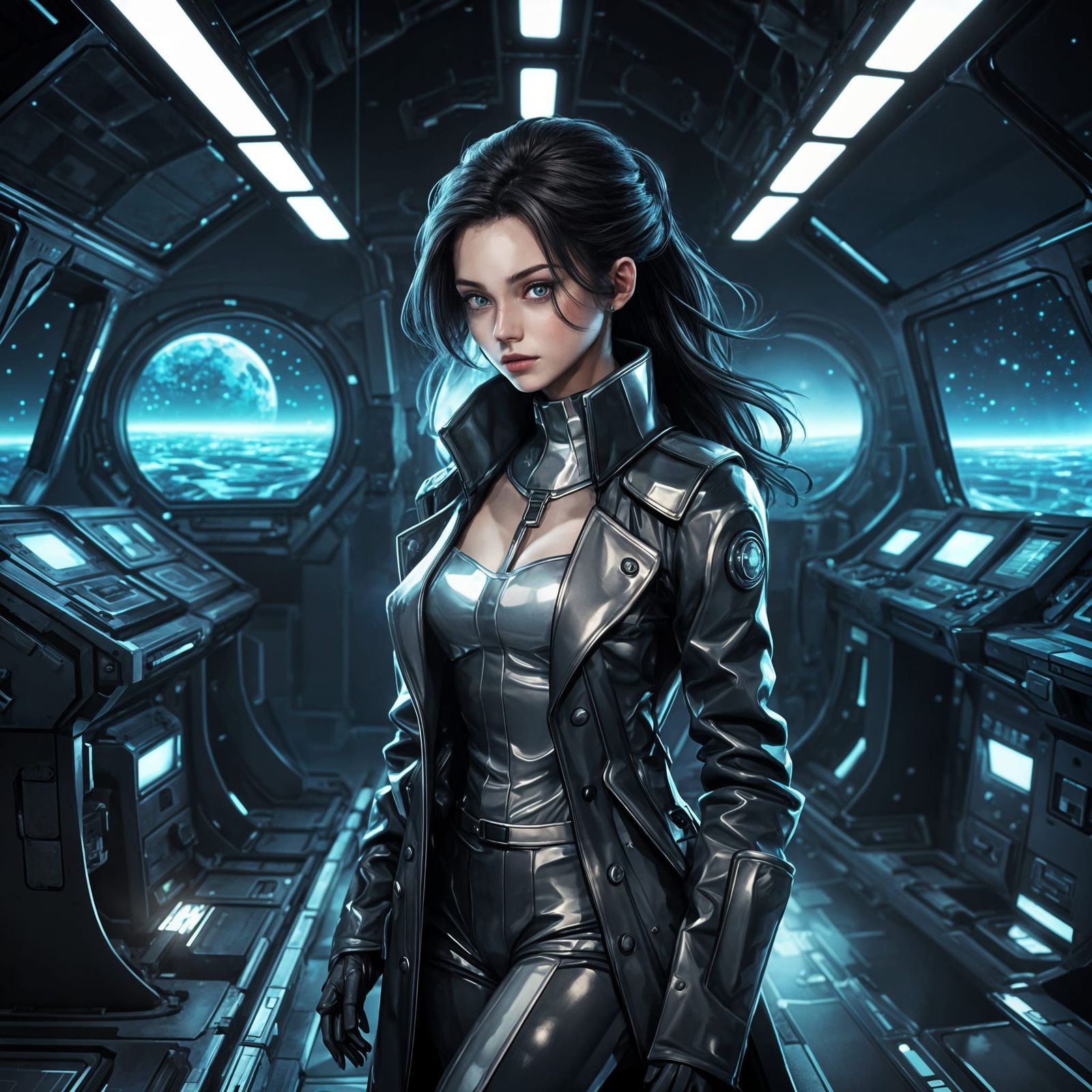 Confident Space Pirate Struts Down Futuristic Runw... - AI Art