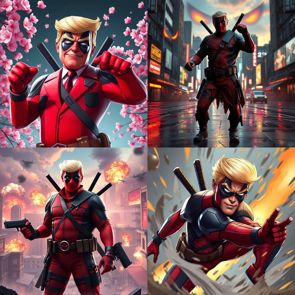 Donald trump as deadpool - Donald Trump as Deadpool in 3D An...