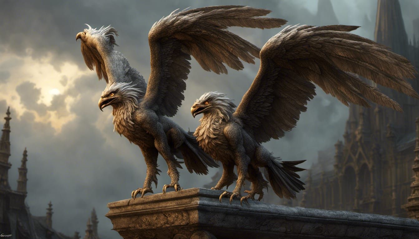 “The Gryphons of Mythos” 9 - AI Generated Artwork - NightCafe Creator