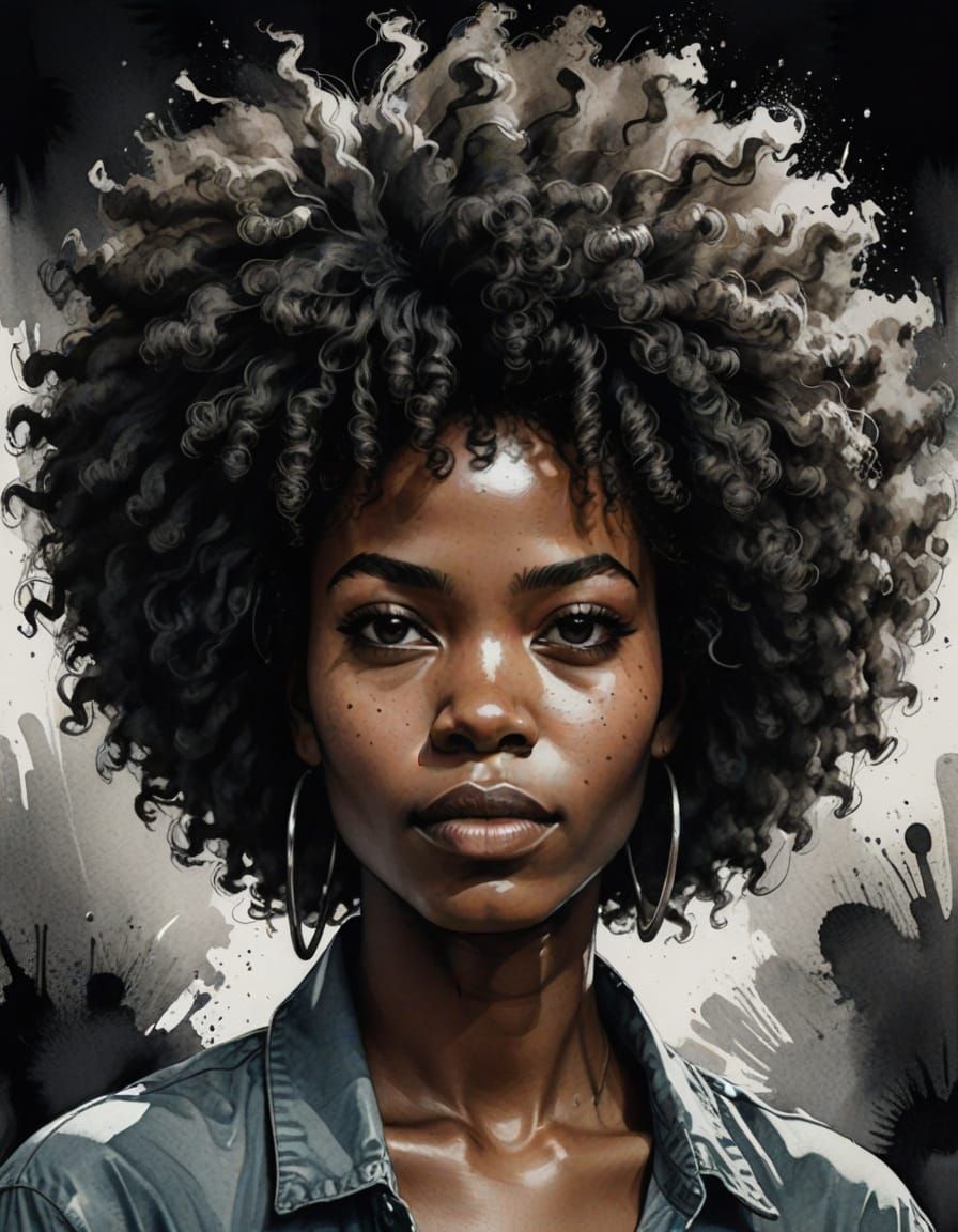 Hyper-Realistic Digital Portrait of a Black Woman ... - AI Art