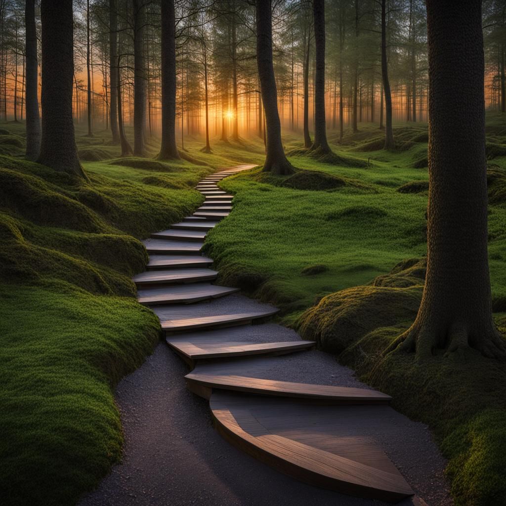 Forest path - AI Generated Artwork - NightCafe Creator