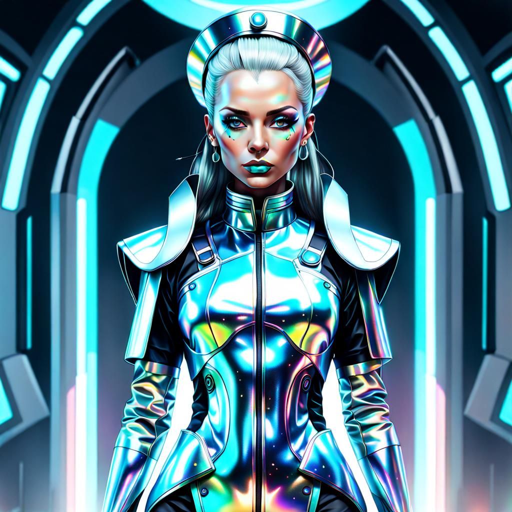 Holographic matron, futuristic clothes, hyperdetailed. - AI Generated ...
