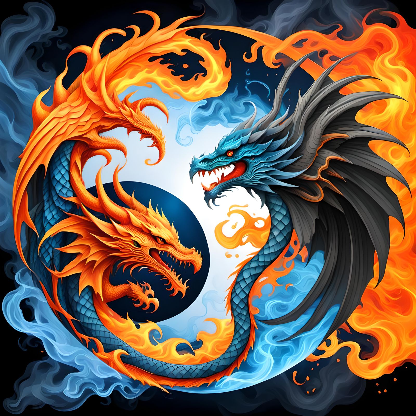 Water meets Fire - AI Generated Artwork - NightCafe Creator