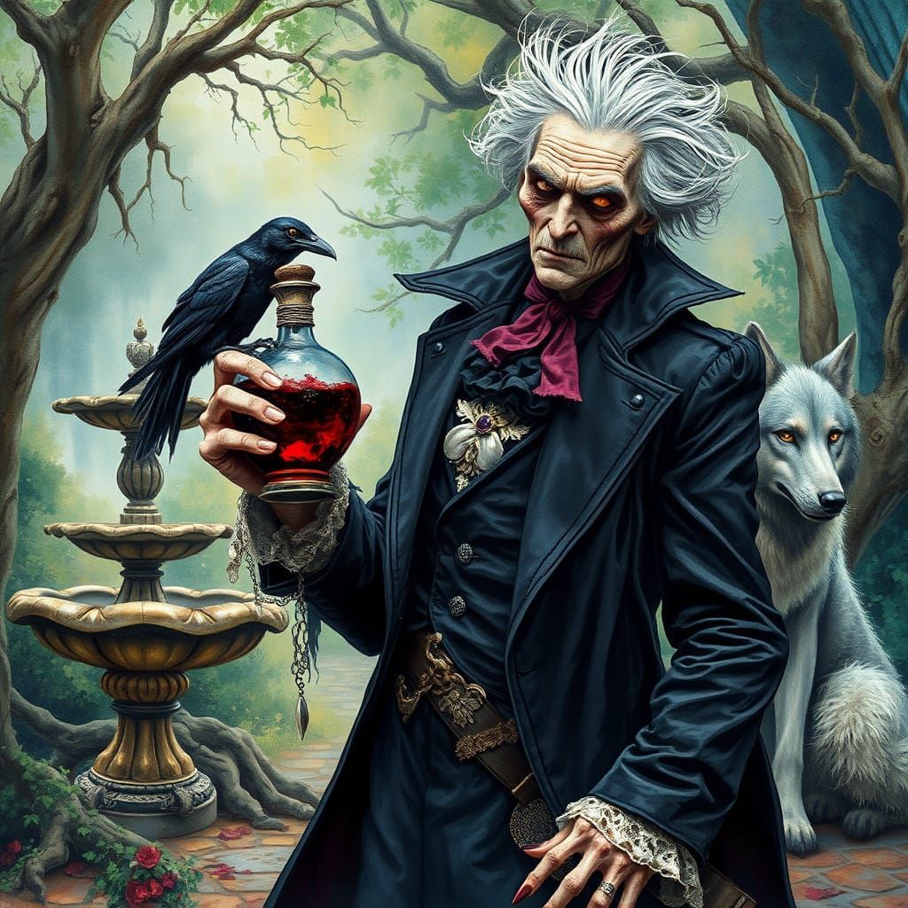 Elegant Vampire in Twilight Realm - AI Art