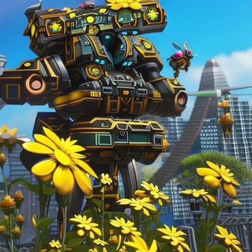 Mecha Bee - AI Generated Artwork - NightCafe Creator