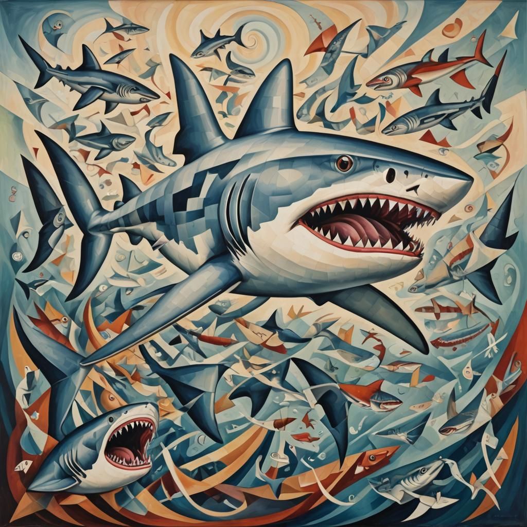 a surrealist painting, naive art, cubism detailed painting portraying a ...