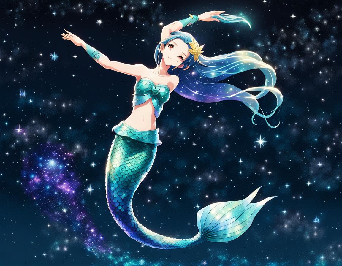 Super Flexible Space Mermaid - AI Generated Artwork - NightCafe Creator